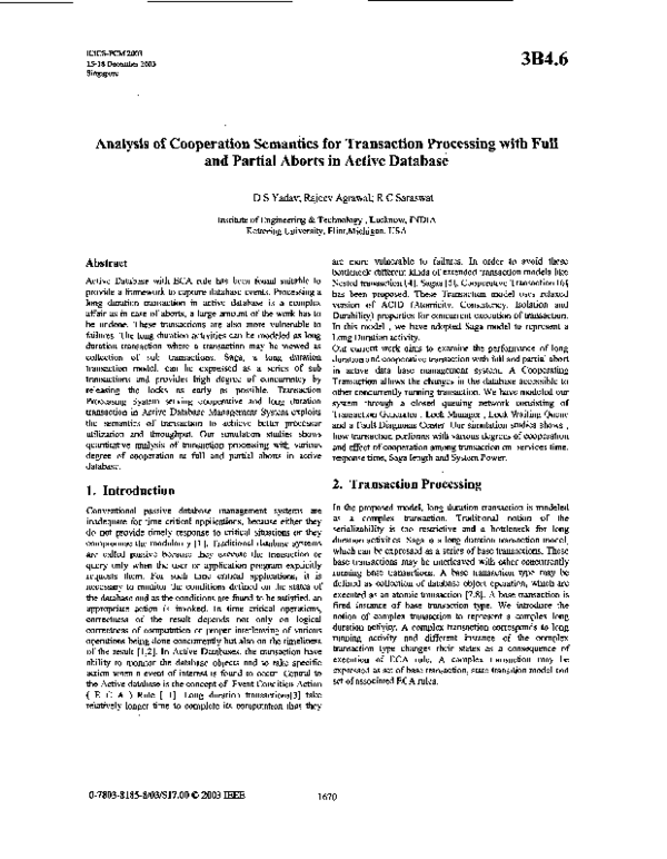 (PDF) Analysis of cooperation semantics for transaction processing with full and partial aborts ...