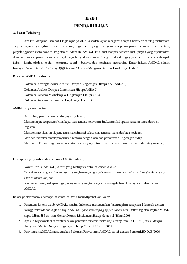 (DOC) Contoh Dokumen AMDAL