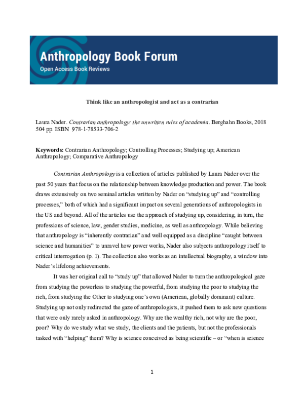 (PDF) Think like an anthropologist and act as a contrarian | Mayssoun ...