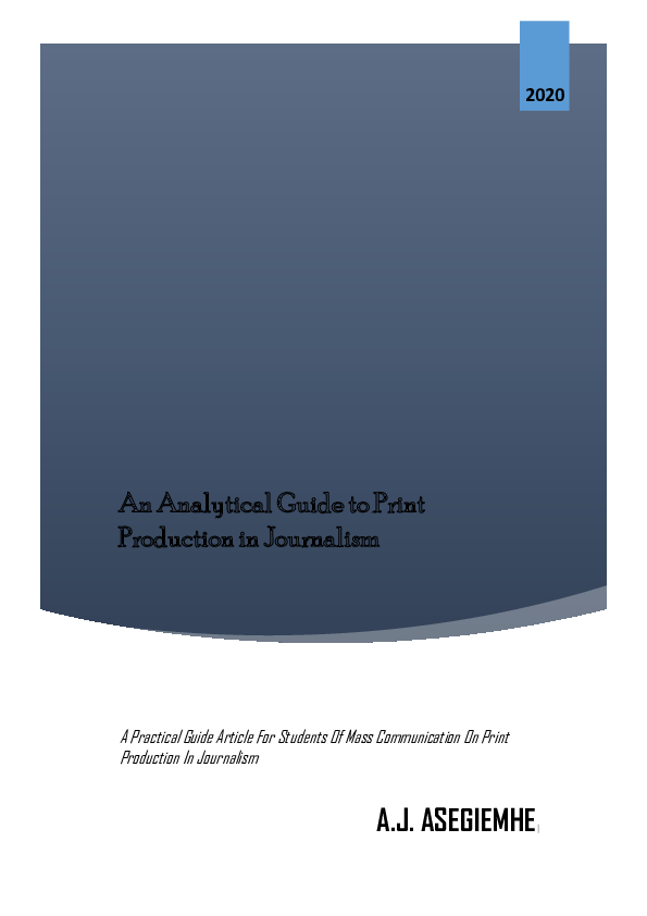 (PDF) A Guide to Print Production in Journalism