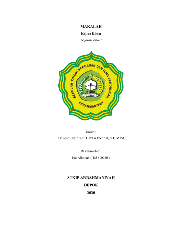 (DOC) Sejarah Atom | ine alkoriah - Academia.edu