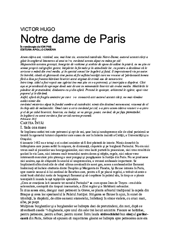 (DOC) Victor Hugo - Notre dame de Paris