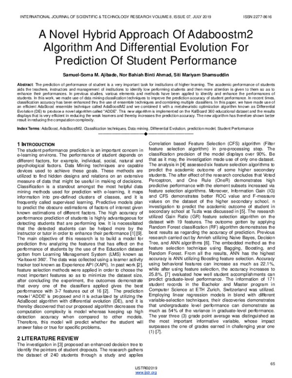 (PDF) Prediction Of College Academic Performance Of Senior High School ...