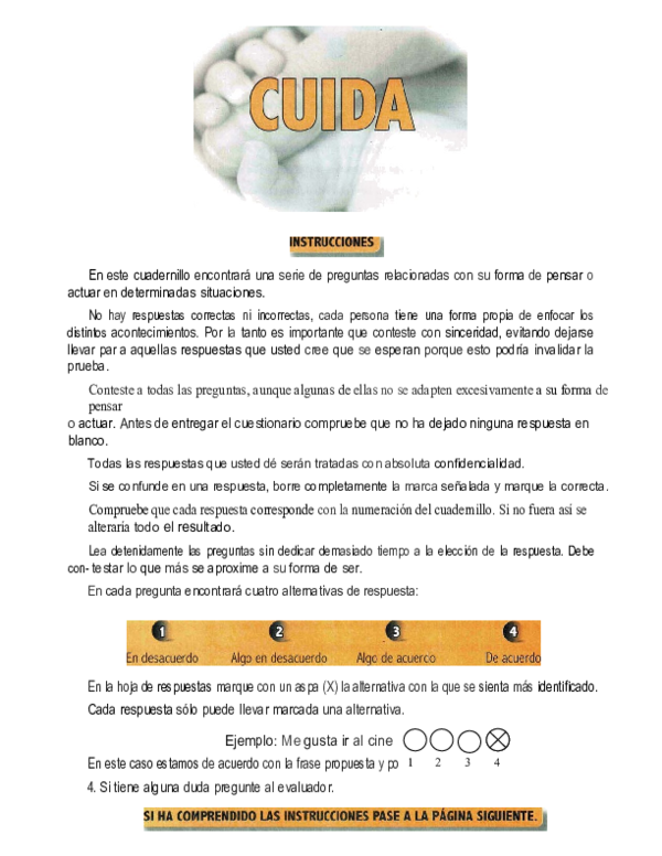 (DOC) Cuadernillo Cuestionario (CUIDA) (Tea Ed.)