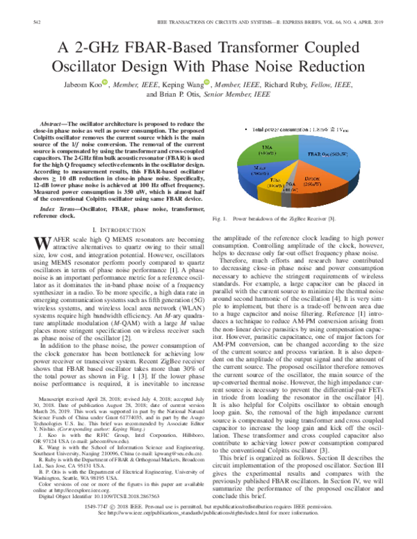 (PDF) A 2-GHz FBAR-Based Transformer Coupled Oscillator Design With Phase Noise Reduction
