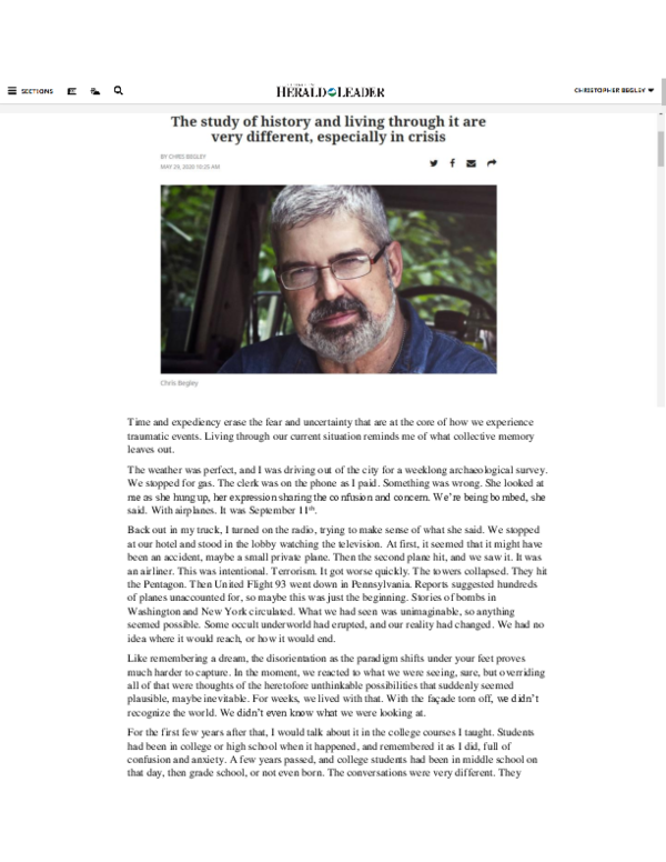 (PDF) Begley Living Through History
