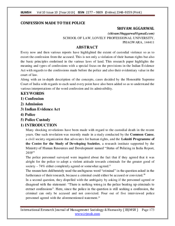 (PDF) CONFESSION MADE TO THE POLICE