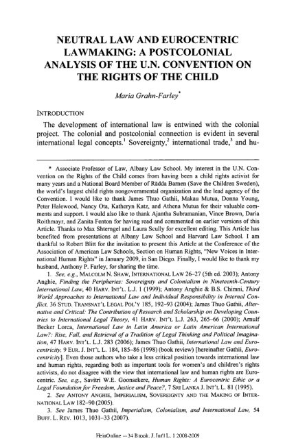 (PDF) NEUTRAL LAW AND EUROCENTRIC LAWMAKING: A POSTCOLONIAL ANALYSIS OF ...