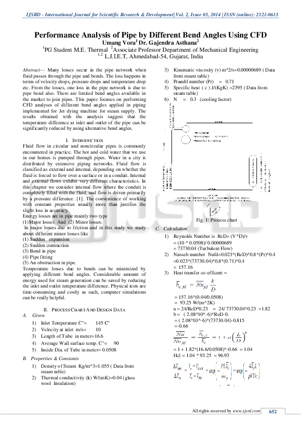 (PDF) Performance Analysis of Pipe by Different Bend Angles Using CFD
