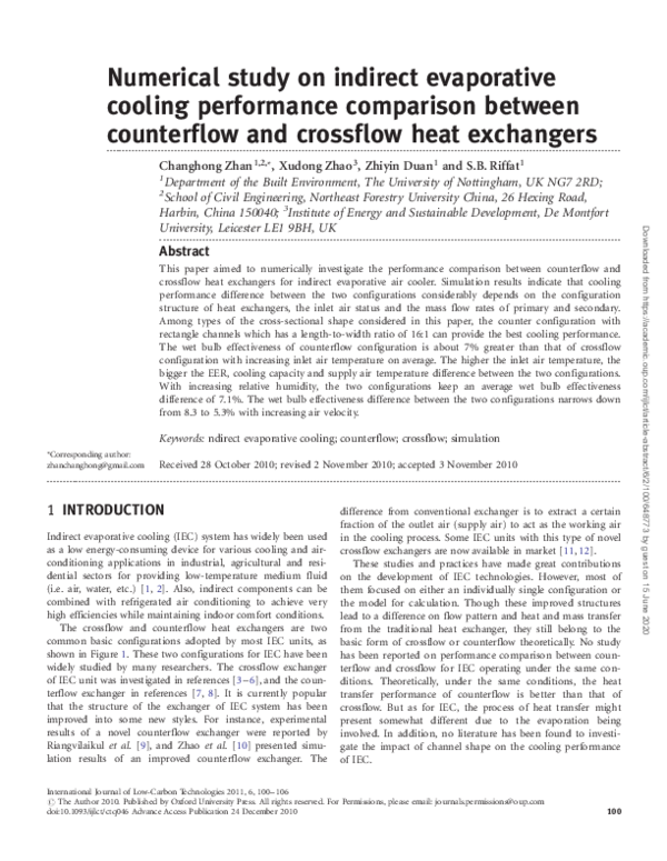 (PDF) Numerical study on indirect evaporative cooling performance ...