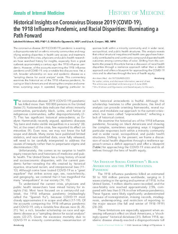 (PDF) Historical Insights on Coronavirus Disease 2019 (COVID-19), the ...