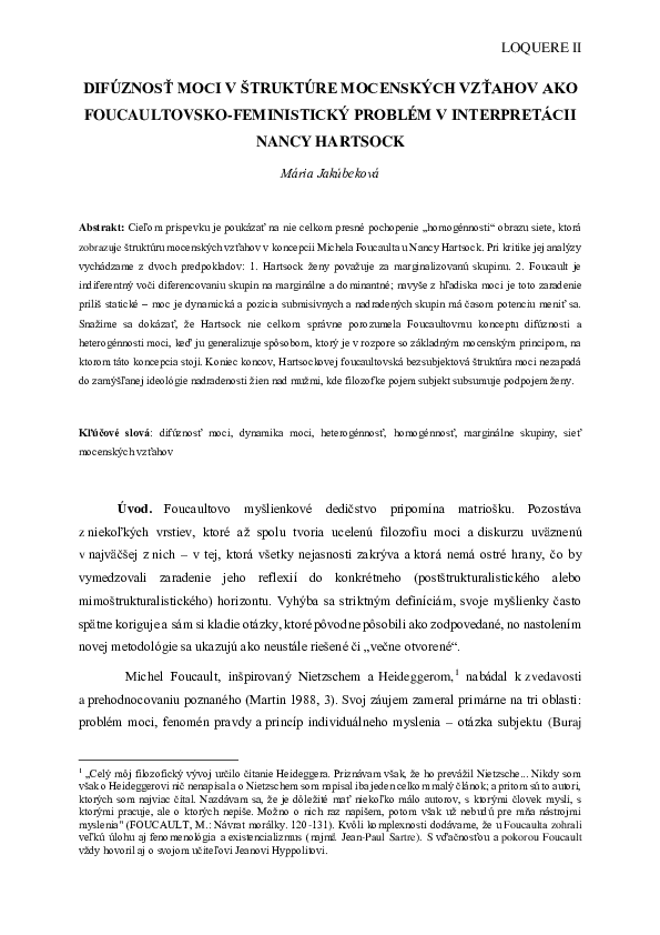 (PDF) DIFÚZNOSŤ MOCI V ŠTRUKTÚRE MOCENSKÝCH VZŤAHOV AKO FOUCAULTOVSKO ...