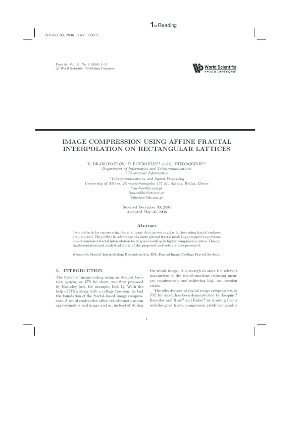 (PDF) Image Compression Using Affine Fractal Interpolation on Rectangular Lattices