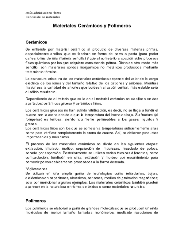 (DOC) Materiales Cerámicos y Polímeros Cerámicos