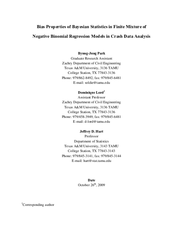 (PDF) Bias properties of Bayesian statistics in finite mixture of negative binomial regression ...