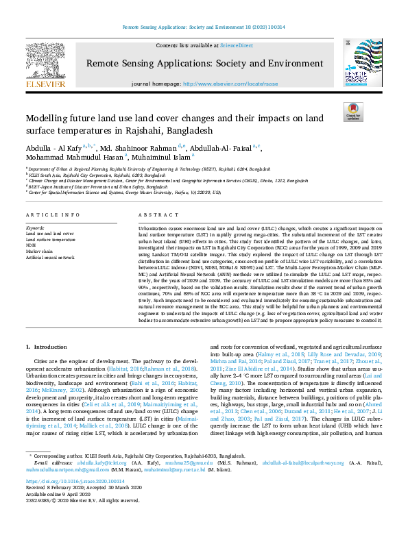 (PDF) Modelling future land use land cover changes and their impacts on ...