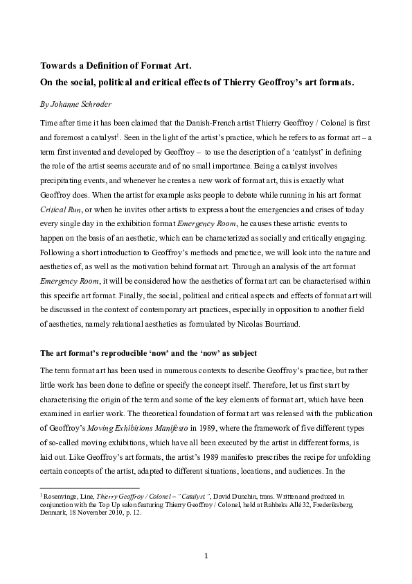 (PDF) Towards a Definition of Format Art. On the social, political and ...