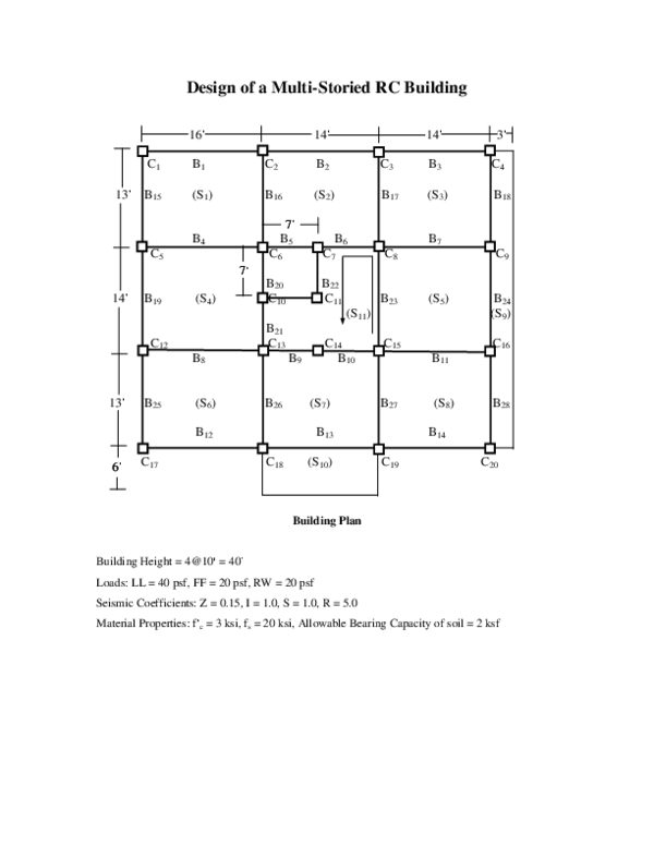 (PDF) Design of a Multi-Storied RC Building Building Plan Building ...