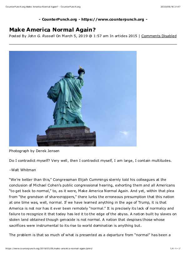 (PDF) Make America Normal Again