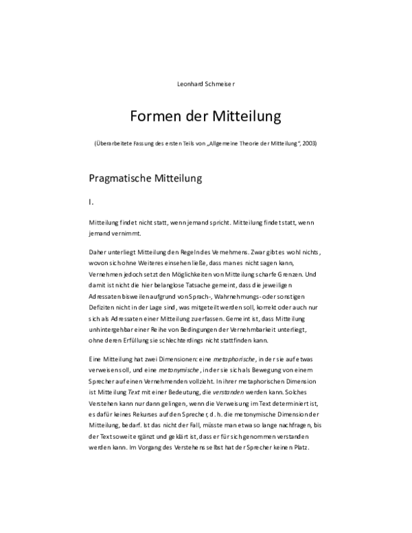 (PDF) Formen der Mitteilung