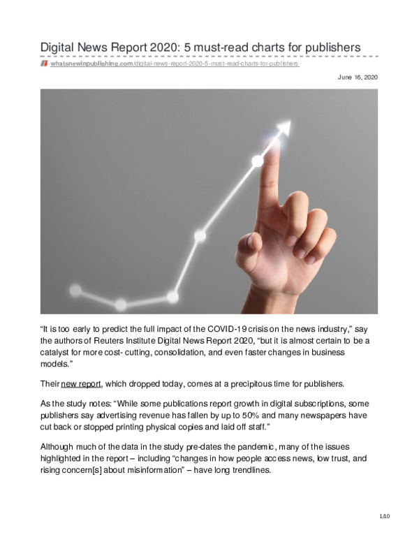 (PDF) Digital News Report 2020: 5 must-read charts for publishers