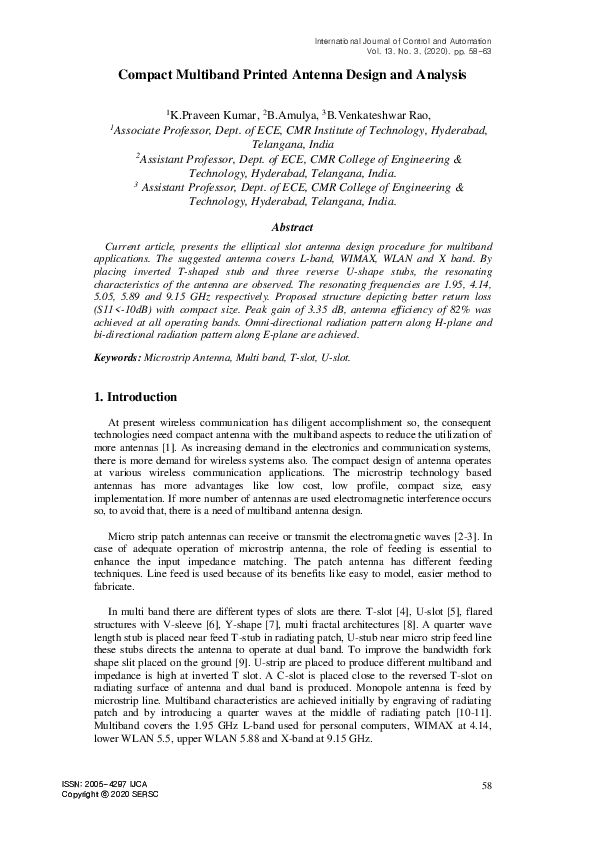 (PDF) Compact Multiband Printed Antenna Design and Analysis