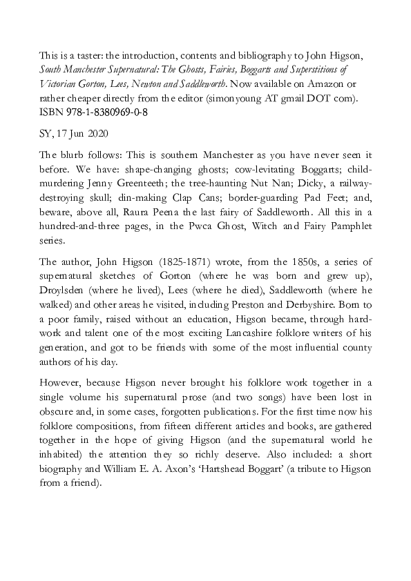 (PDF) Higson, South Manchester Supernatural: The Ghosts, Fairies ...