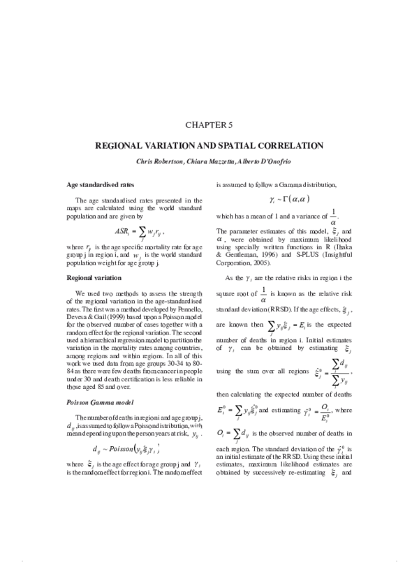 (PDF) ReGIoNAl vARIAtIoN ANd SPAtIAl CoRRelAtIoN