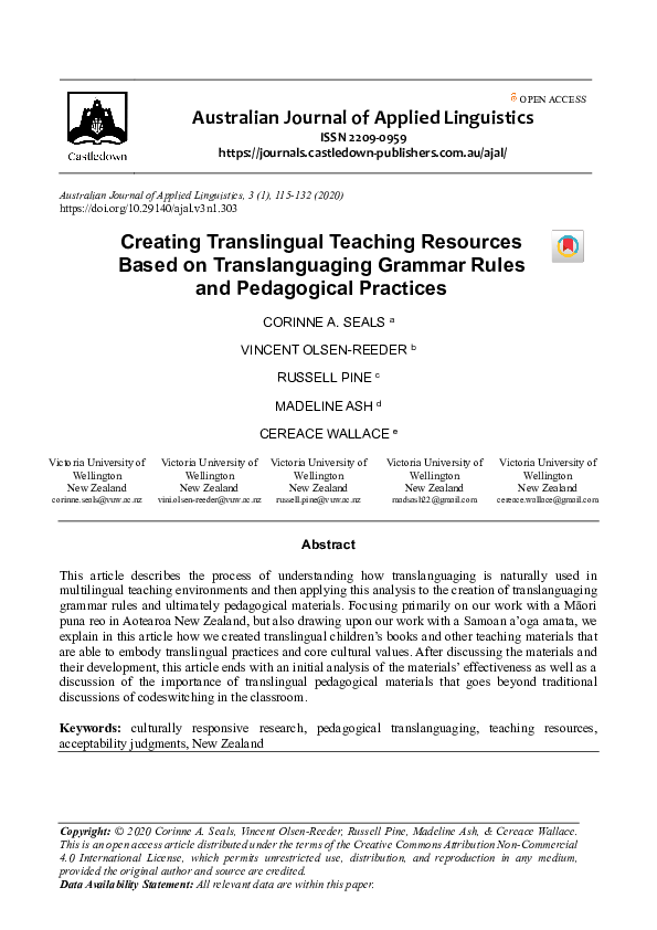 (PDF) Creating Translingual Teaching Resources Based on Translanguaging ...