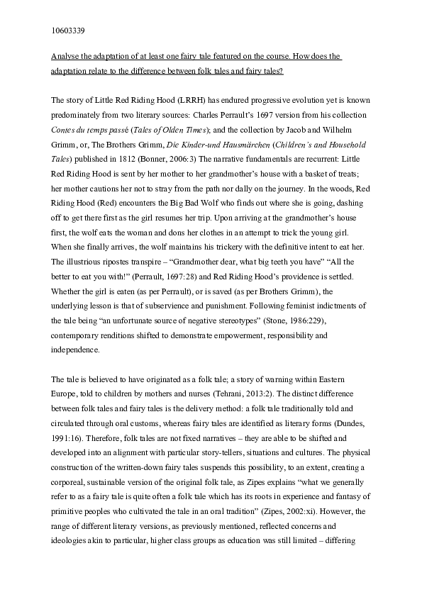 (DOC) An investigation of contemporary film adaptations of Little Red ...