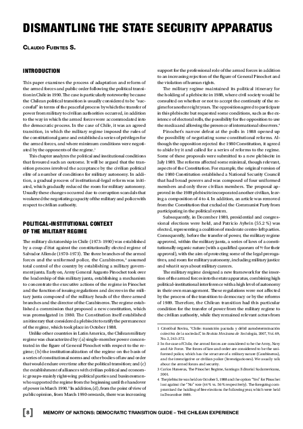 (PDF) DISMANTLING THE STATE SECURITY APPARATUS