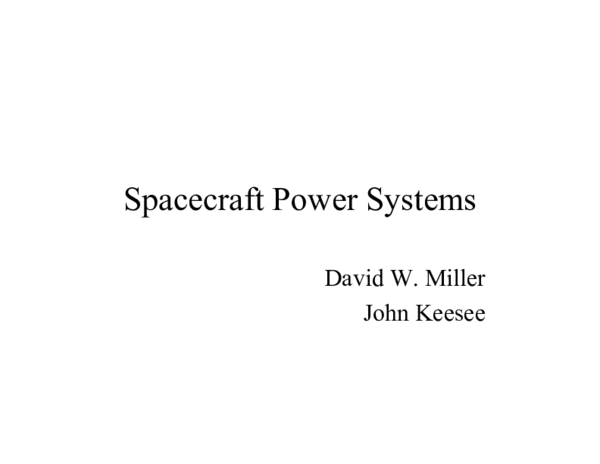 (PDF) Spacecraft Power Systems
