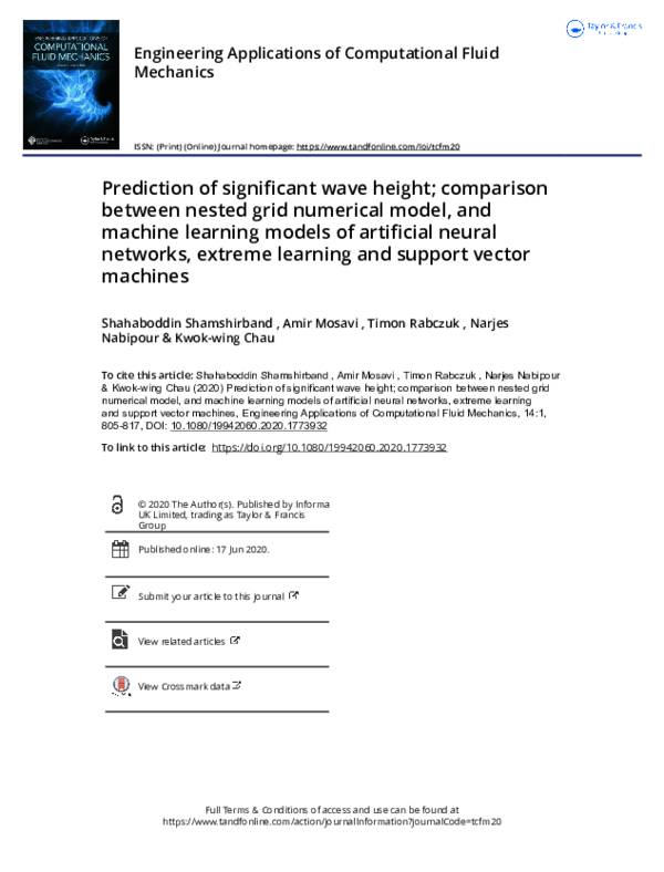 (PDF) Prediction of significant wave height; comparison between nested grid numerical model, and ...