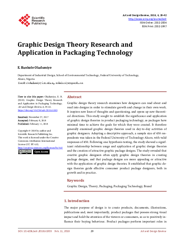 (PDF) Graphic Design Theory Research and Application in Packaging ...