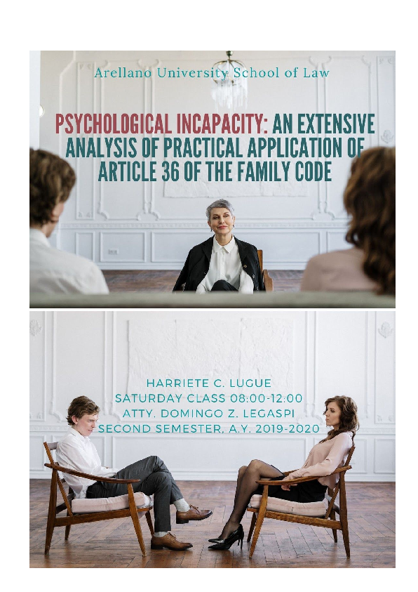 (PDF) Psychological Incapacity: An Extensive Analysis of Practical ...