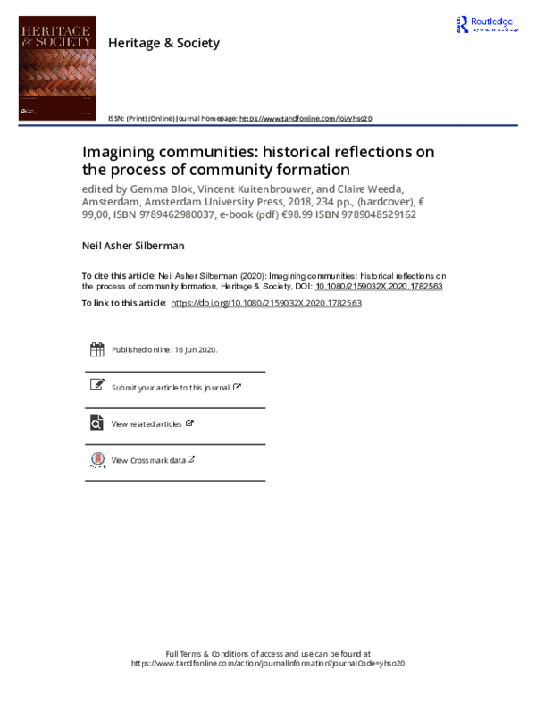 (PDF) Review: Imagining Communities: historical reflections on the ...
