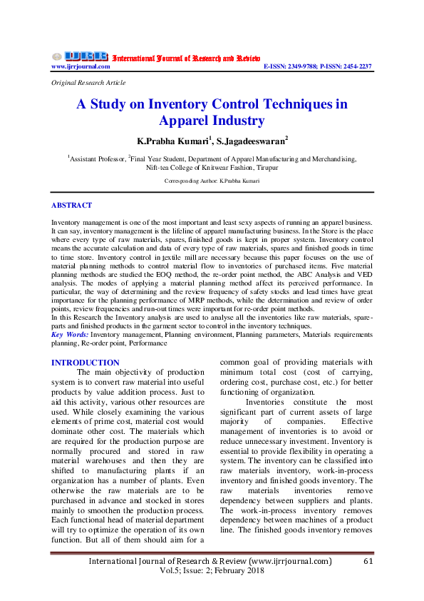 PDF A Study On Inventory Control Techniques In Apparel Industry pdf-a-study-on-inventory-control-techniques-in-apparel-industry