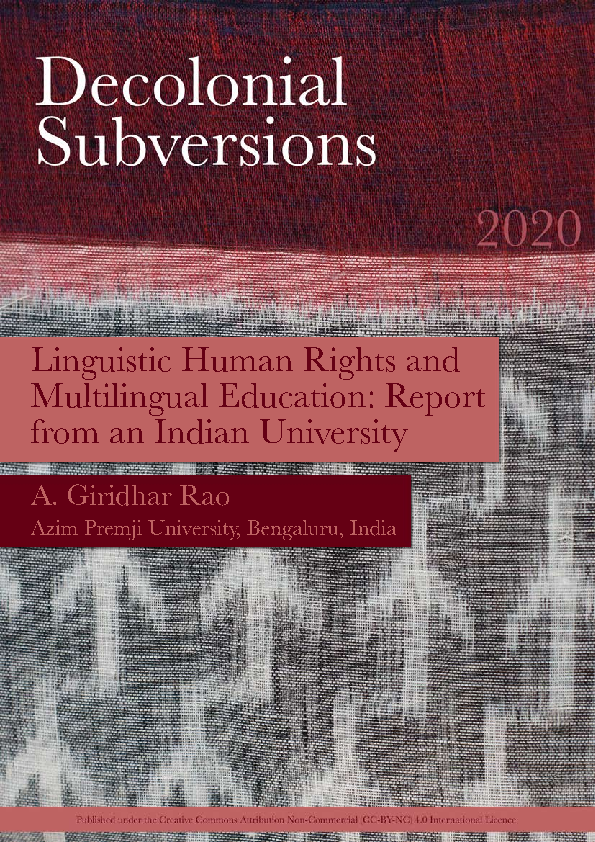 (PDF) Linguistic Human Rights and Multilingual Education: Report from ...