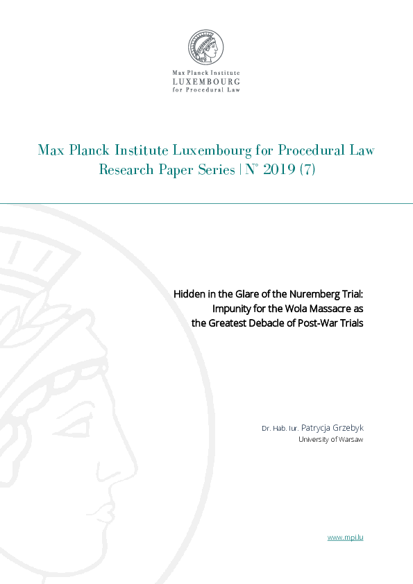 (PDF) Hidden in the Glare of the Nuremberg Trial: Impunity for the Wola ...