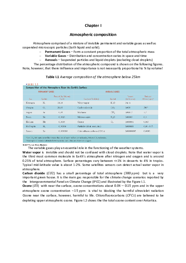 (PDF) Chapter I Atmospheric composition