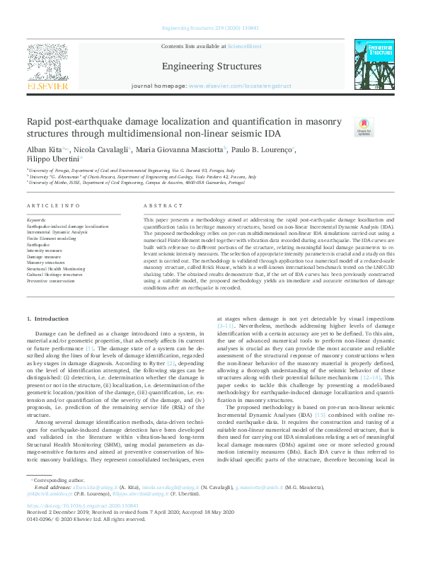 (PDF) Rapid post-earthquake damage localization and quantification in ...