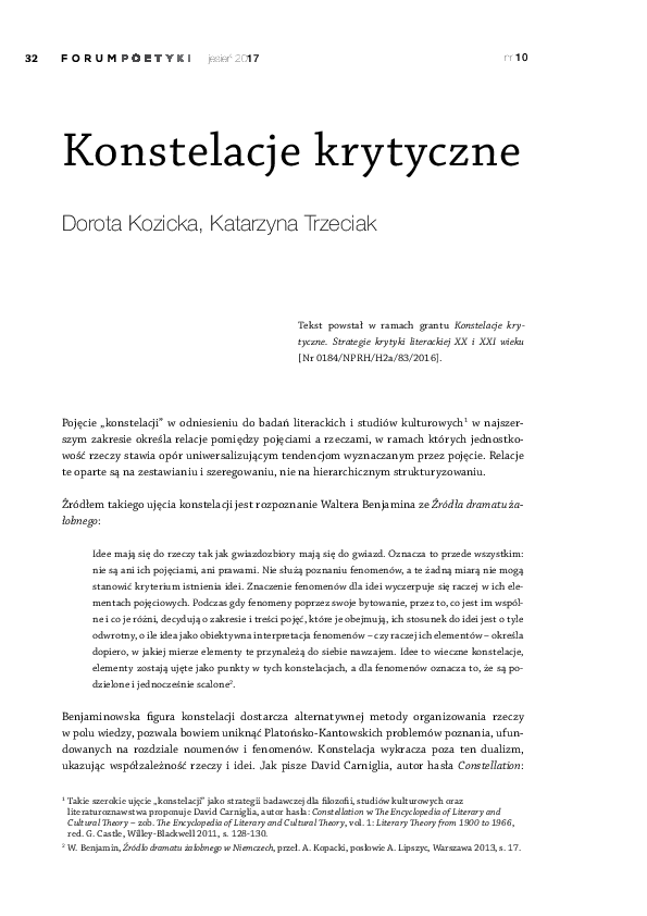(PDF) Konstelacje krytyczne | Critical Constellations