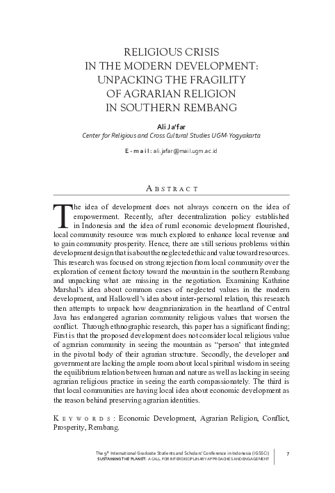 (PDF) Religious Crisis in the modern development