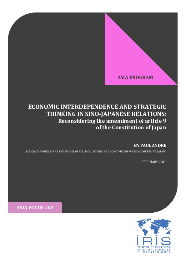 (PDF) ECONOMIC INTERDEPENDENCE AND STRATEGIC THINKING IN SINO-JAPANESE ...