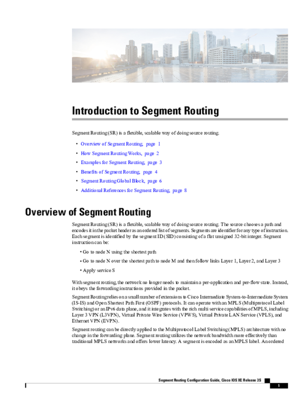 (PDF) Introduction to Segment Routing