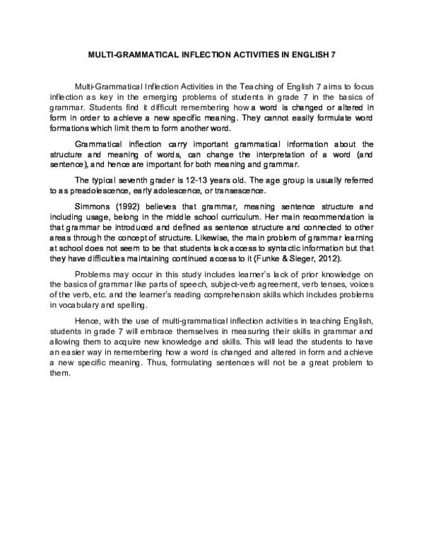 (DOC) MULTI-GRAMMATICAL INFLECTION ACTIVITIES IN ENGLISH 7