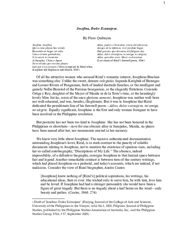 Josefina, Dulce Extranjera