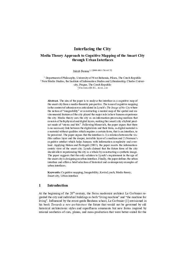 (PDF) Interfacing the City Media Theory Approach to Cognitive Mapping ...