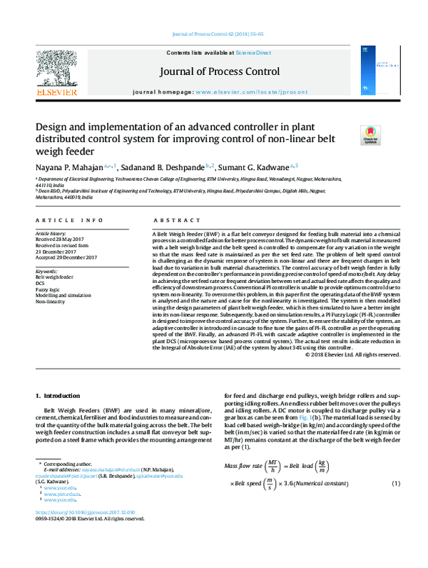 (PDF) Design and implementation of an advanced controller in plant ...