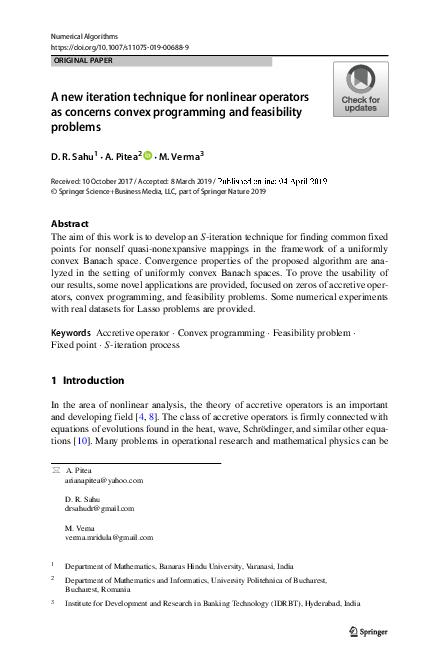 Pdf A New Iteration Technique For Nonlinear Operators As Concerns